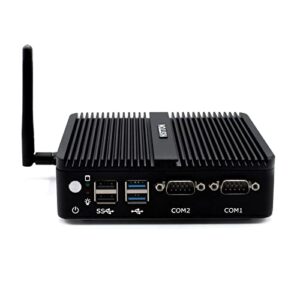 histton fanless mini pc,industrial pc celeron j4125,ddr4 8gb ram 128gb ssd,micro pc,dual lan,wifi,bt4.0,industrial mini pc with 2 rs232 com,hdmi/vga port,2xusb3.0,mini desktop computer windows 10 pro