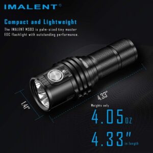 IMALENT MS03 EDC Flashlight 13000 Lumens, Cree XHP70.2nd LEDs Super Bright Led Rechargeable Flashlight, Suitable for Searching, Patrol and Fishing