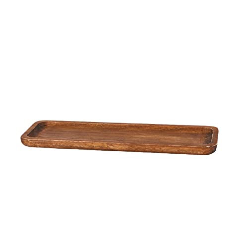 Athaliah Wooden Tray, 18 Inches Rustic Wood Decorative Trays, Natural Hand Carving Solid Wood Long Tray for Table Centerpiece, Kitchen Counter, Home Decor, Bathroom