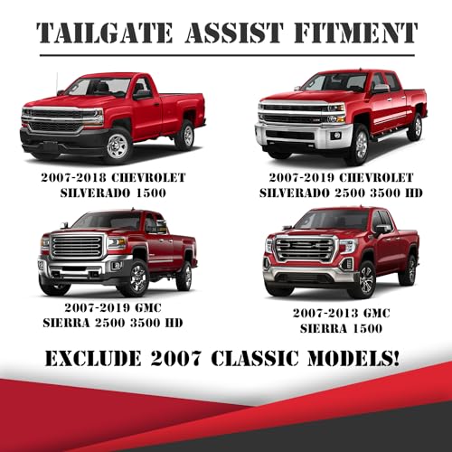 KitsPro Truck Tailgate Assist Accessories Compatible with 2007-2018 Chevy Silverado and GMC Sierra 1500 2500 3500 and 2019 HD Tailgate Damping Strut Accessories