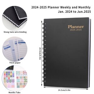 2024-2025 Planner Weekly and Monthly, 18 Month Academic Daily Planner January 2024- June 2025, 2024Spiral Planner with Hardcover, Thick Paper, 5.7" x 8.3