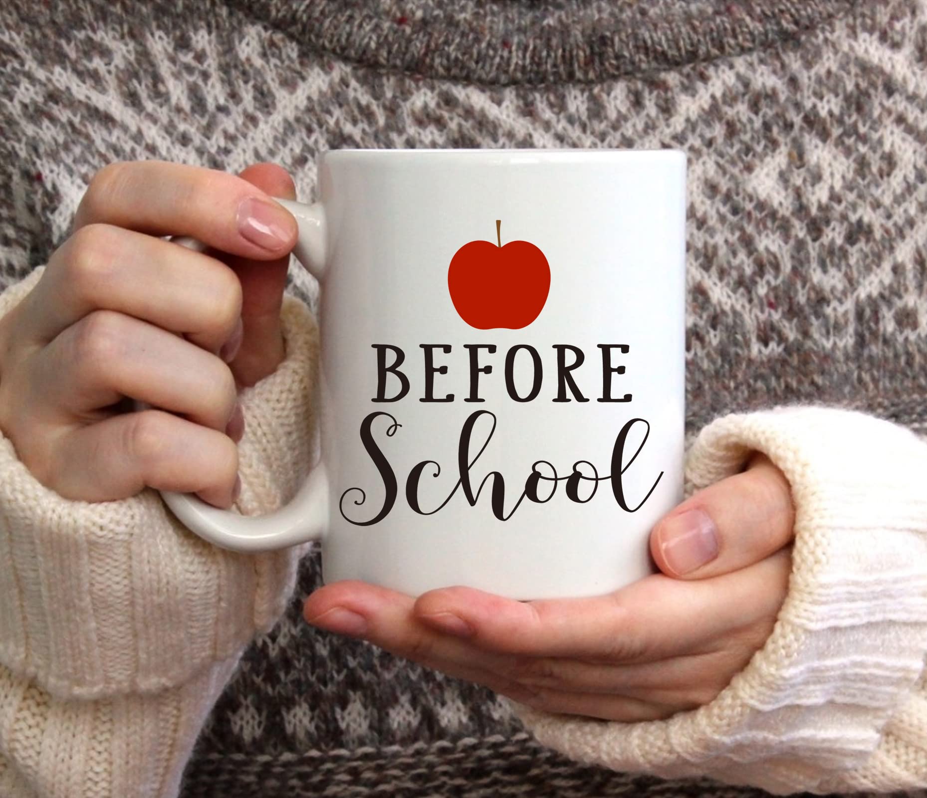 momocici Before School After School 11 oz Coffee Mug & 12 oz Wine Tumbler Set Gifts for Teachers.Teacher Gifts,New Teacher,Teacher Appreciation,Birthday,Thank You Gifts for Teachers(White)