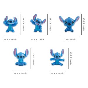 12 Styles Stitch Cake Topper Figurines,Ohana Means Family Party Supplies Birthday Cartoon Figure Decoration(BJ-SDZ 12PCS)