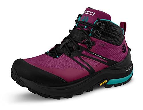 Topo Athletic Women's Trailventure 2 WP Comfortable 6MM Drop Trail Running Boots, Athletic Shoes for Trail Running, Raspberry/Black, Size 8