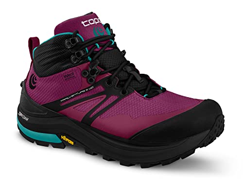 Topo Athletic Women's Trailventure 2 WP Comfortable 6MM Drop Trail Running Boots, Athletic Shoes for Trail Running, Raspberry/Black, Size 8