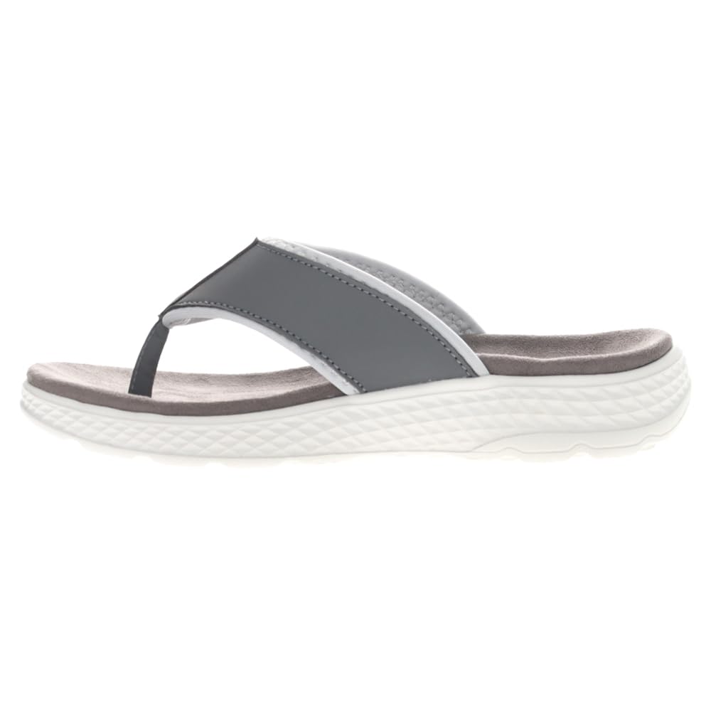 Propét Women's TravelActiv FT Thong Sandals, Black, 8 Narrow US