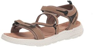 propét women's travelactiv xc walking sandals, tan, 9 wide us