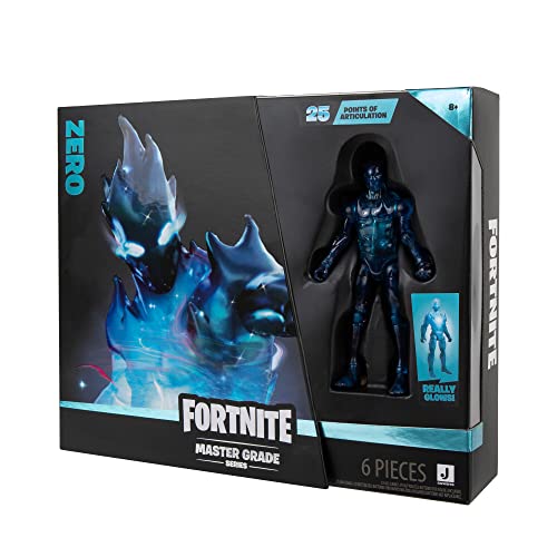 FORTNITE Zero (Master Grade) - 4-Inch Articulated Light Up Figure with Harvesting Tool, Back Bling, and Weapons