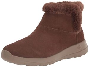 skechers women's on-the-go joy-bundle up fashion boot, brown, 8