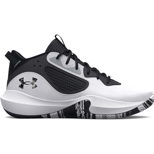 Under Armour Unisex Lockdown 6 Basketball Shoe, White, 7, US