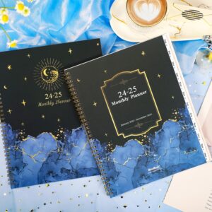 2024-2025 Monthly Planner/Calendar - 2 Years Monthly Planner 2024-2025, 9" x 11", Jan 2024 - Dec 2025, 2024 Planner with 24 Month Tabs, Twin-Wire Binding, Two-Side Pocket, Inspirational Quotes + Notes