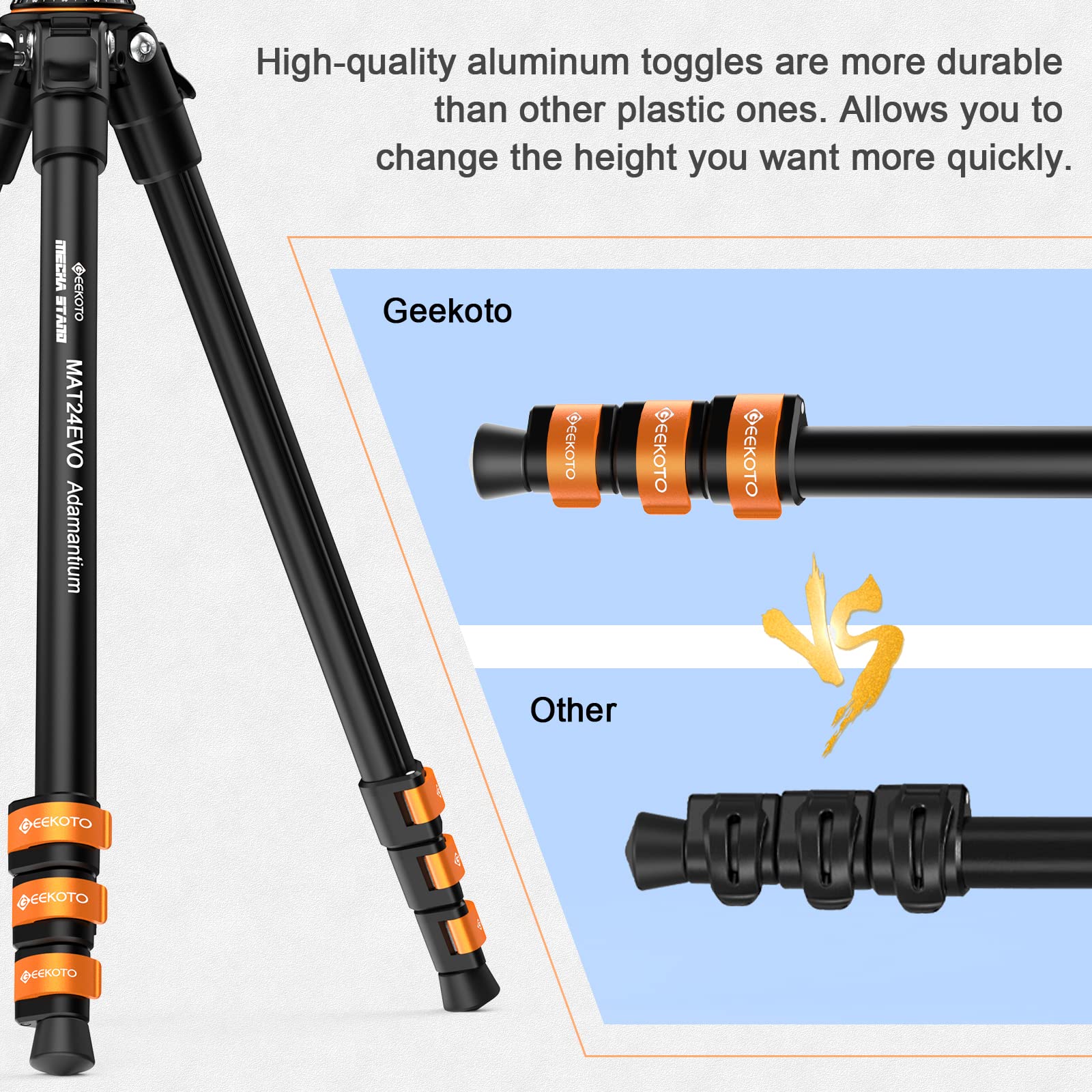 GEEKOTO Tripod, Camera Tripod for DSLR, Compact Aluminum Tripod with 360° Ball Head, 62 Inch Professional Tripod with 1/4 Inch Quick Release Plate, for Video Conferencing, Travel and Work