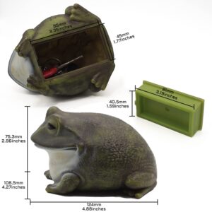 Spare Key Hider Frog Shape Garden Decoration Safe Holder For Outdoor Yard Large Size Design