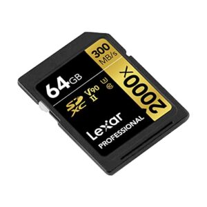 Lexar Professional 2000x 64GB SDXC UHS-II Memory Card, 300MB/s Read, 260MB/s Write, 2-Pack