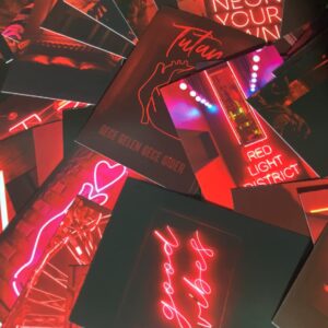 Yamiuza 50 Pack Wall Collage Kit,Colorful Aesthetic Photo Collages, 4"x 6" Postcards Sets Wall Photo Collage (Red Neon)