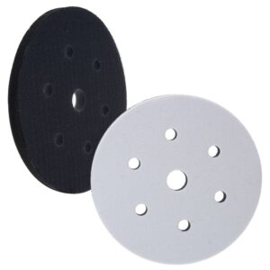 dura-gold pro series 6" x 10mm soft density interface pad, 6 +1 hole pattern dustless, 2 pack - hook & loop foam cushion, used between vacuum sander sanding discs, polisher polishing pads backing pads