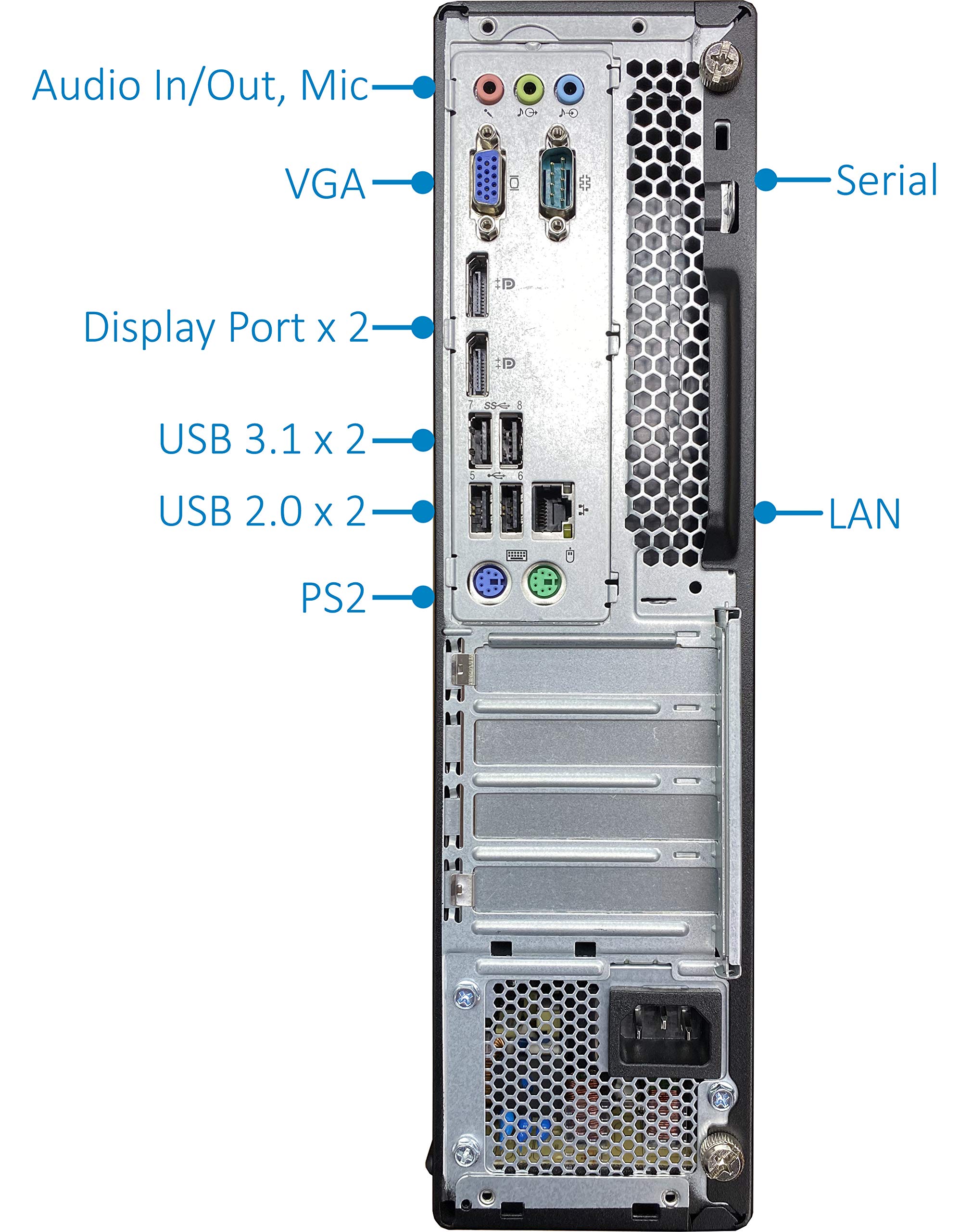 Lenovo ThinkCentre M910S Small Form Factor Desktop Computer - Intel i5-7500 Upto 3.8GHz, 16GB Ram, 512GB SSD, AC Wi-Fi, Bluetooth, VGA, DisplayPort, HDMI, DVD-RW, SD-Card Reader - Windows 10 Pro