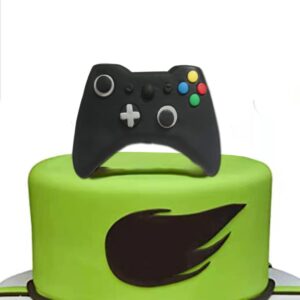 video game cake toppers with controller and birthday cake decoration