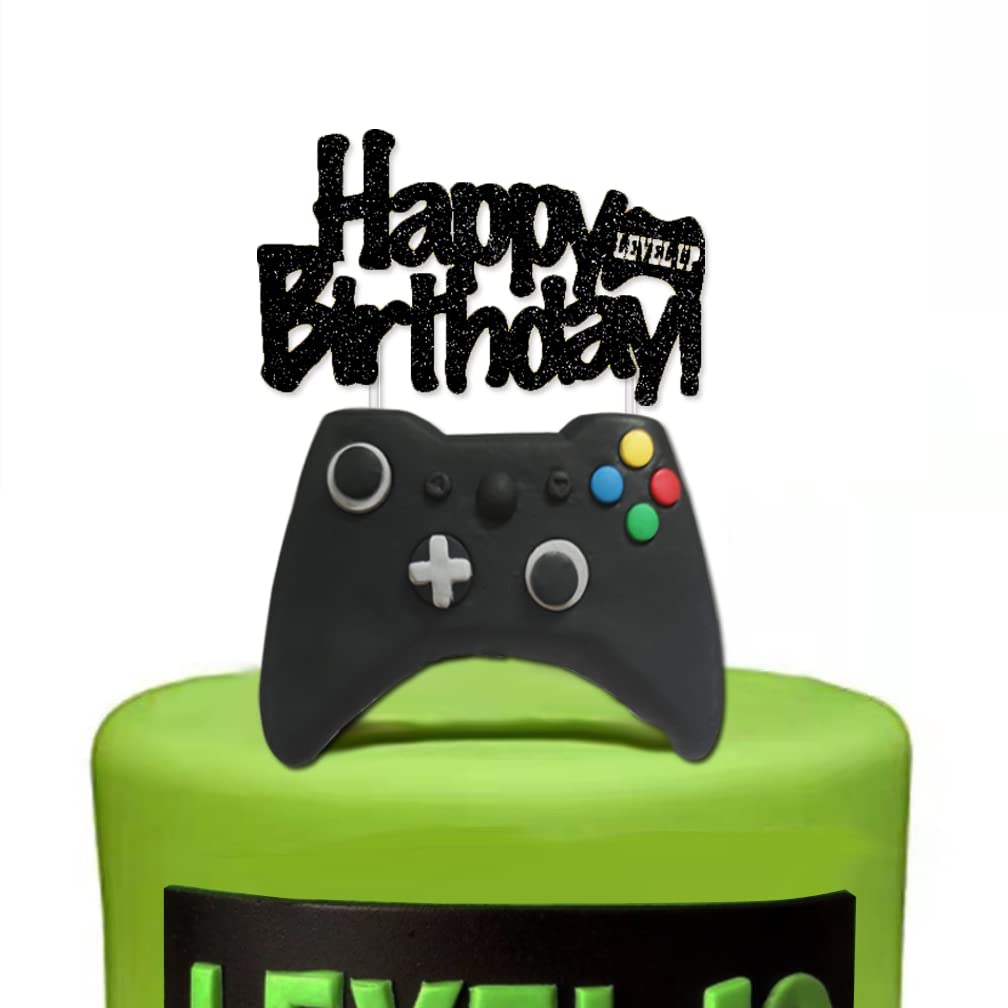 Video Game Cake Toppers with Controller and Birthday Cake Decoration