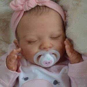 Zlgkjk Reborn Baby Dolls Girl, 18" Realistic Soft Vinyl Silicone Full Body, Lifelike Sleeping Dolls for Girls, Real Life Baby Doll Gift Set for 3+ Year Old Kids Newborn