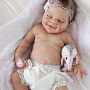 Zlgkjk Reborn Baby Dolls Girl, 18" Realistic Soft Vinyl Silicone Full Body, Lifelike Sleeping Dolls for Girls, Real Life Baby Doll Gift Set for 3+ Year Old Kids Newborn