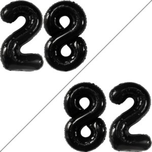 KatchOn, Black 28 Balloon Number - 40 Inch | Black 28 Birthday Balloons, 28th Birthday Decorations for Men, Women | 28 Balloons for Birthday | 28 Birthday Decorations for Women, 28th Birthday Balloons