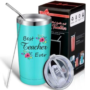 patelai teacher appreciation gifts for women best teacher ever tumbler with straw 20 oz thank you gifts for women travel mug teacher gifts for graduation teachers birthday gifts