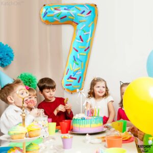 KatchOn, Giant Donut Number 7 Balloon - 40 Inch | 7 Birthday Balloon for Donut Party Decorations | 7 Balloon Number | Donut Balloons for Birthday Party | Seven Balloon for Donut Birthday Decorations