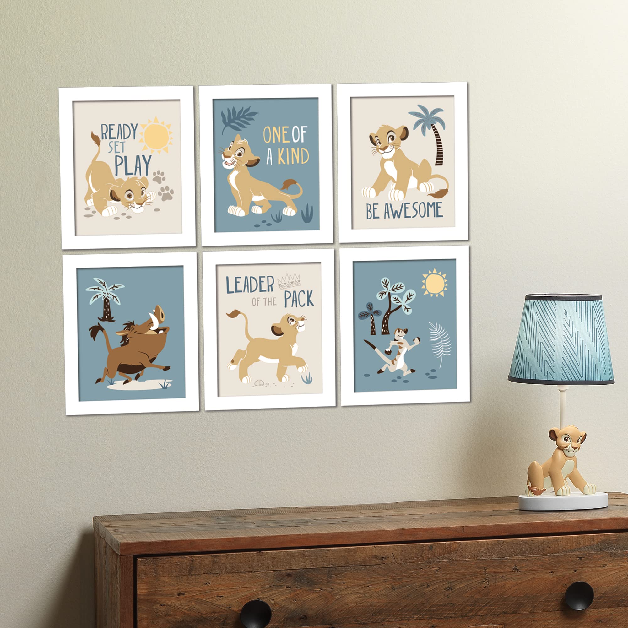 Lambs & Ivy Disney Baby Lion King Unframed Wall Art - Simba/Timon/Pumba