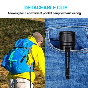 DARKBEAM LED Flashlight Rechargeable USB 2000 High Lumens, Small and Bright Pocket Flashlights, Focus Adjustable Water Resistant Handheld Flash Light for Camping, Outdoor, Emergency