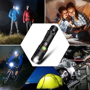 DARKBEAM LED Flashlight Rechargeable USB 2000 High Lumens, Small and Bright Pocket Flashlights, Focus Adjustable Water Resistant Handheld Flash Light for Camping, Outdoor, Emergency