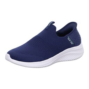 skechers women's hands free slip ins ultra flex 3.0 smooth step sneaker, navy, 7.5