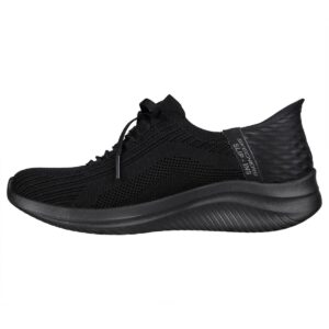 skechers sport women's women's hands free slip-ins ultra flex 3.0-brilliant path sneaker, black/black, 7.5