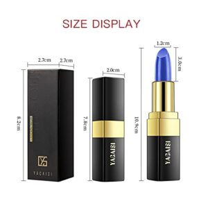 MEICOLY Blue Shimmer Lipstick, Magic Color Changing Lipstick,Tinted Lip Balm(Blue Changed into Pink Lipstick) Labial Magico Lips Moisturizer Lazy Lipstick For Women, Blue