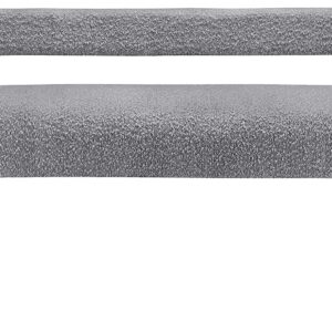 Meridian Furniture Athena Collection Modern | Contemporary Boucle Fabric Upholstered Bench, 66.5" L x 21" D x 27" H, Grey