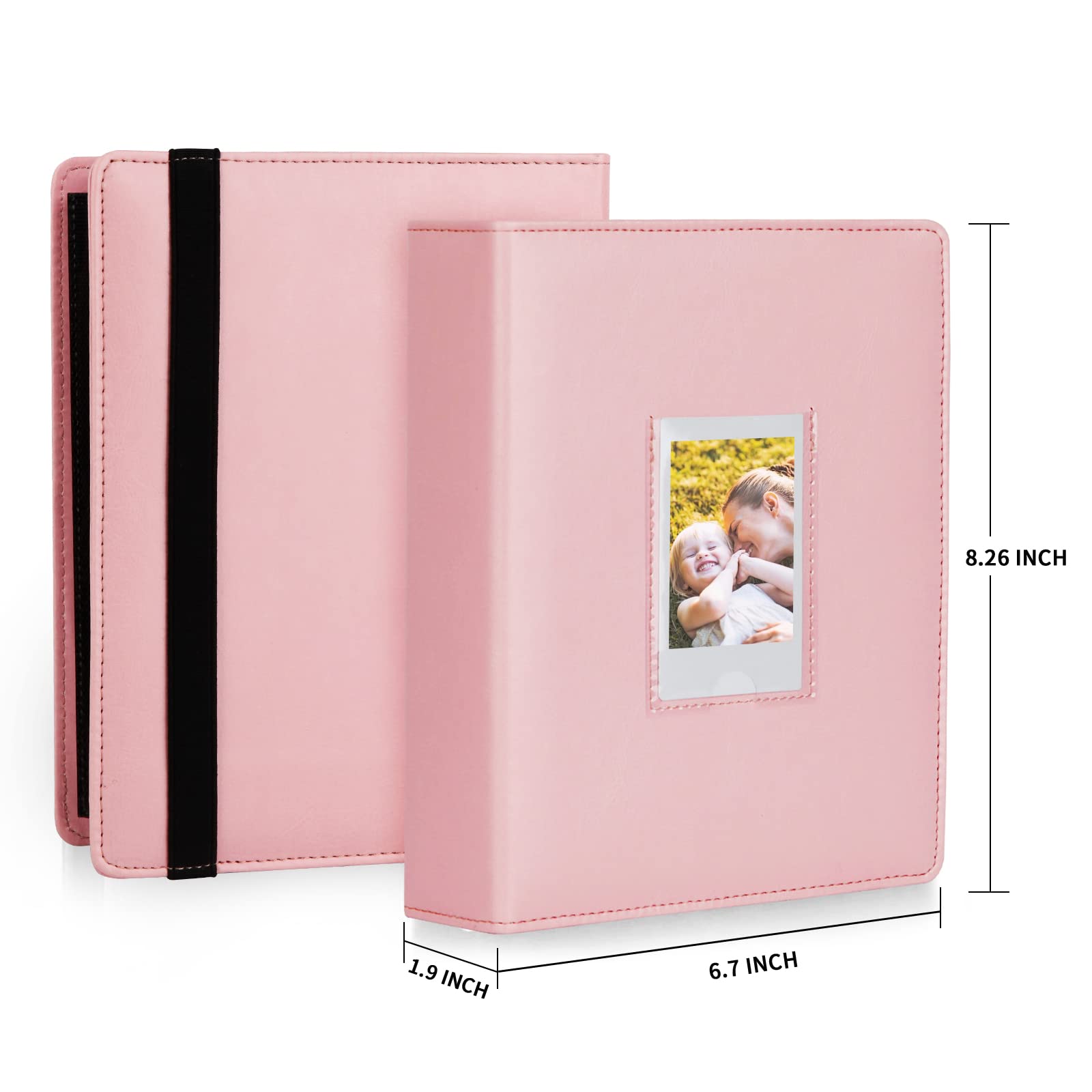 288 Vertical Photos for Instax Mini Photo Album, Front Window, Book Album 2x3 for Fujifilm Instax Mini Film 11 9 8 40, Polaroid 300, HP Sprocket, K-pop Photocards (Pink)