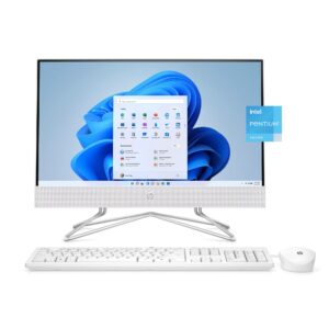 hp 2024 21.5" fhd all-in-one desktop intel 4-core pentium silver j5040 intel uhd graphics 32gb ddr4 1tb nvme ssd wifi ac bt hdmi webcam rj45 wilress kb&mouse white windows 11 pro w/re accessories