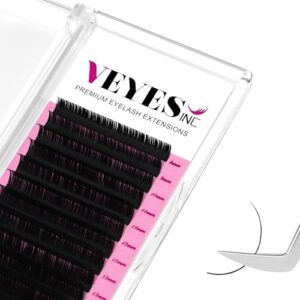 veyes inc classic volume lash extensions 0.03-0.20 j/b/l/c/cc/d/dd curl 8-25mm mixed & single length tray, premium silk eyelashes, professional supplies for lash techs (matte black 0.15 d 8-16mm)