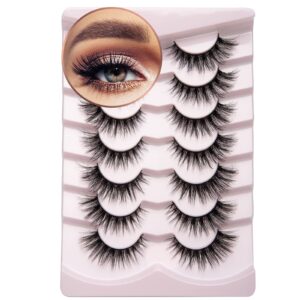 onlyall lashes mink false eyelashes natural wispy lashes soft faux mink lashes fluffy false lashes 16mm a04