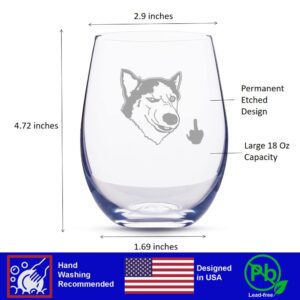 Mothers Day Gifts for Husky Dog Mom, Husky Gifts, Husky Dog Engraved Wine Water Drinking Glass