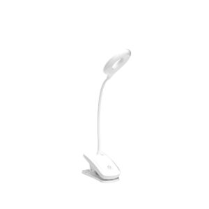 AVEVA Clip on Reading Lights, LED Desk Lamp with Flexible Gooseneck, 3 Color Temperatures, Clamp Light with Touch Control for Dorm Study Office Bedroom, USB Rechargeable, Eye-Caring, and Energy Saving