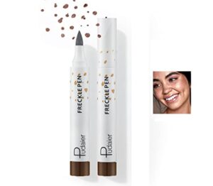 akary freckle pen, lifelike freckle makeup pen freckle color concealer pen, waterproof longlasting soft dot spot professional faux freckles for natural effortless sun kissed makeup (1pc, dark brown)