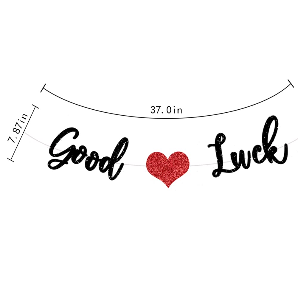 PALASASA Good Luck We will Miss You banner, Farewell Party Decoration, Retirement Party -Graduation Party Going Away Party Office Work Party Farewell Party Decorations Supplies (Black)