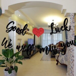 PALASASA Good Luck We will Miss You banner, Farewell Party Decoration, Retirement Party -Graduation Party Going Away Party Office Work Party Farewell Party Decorations Supplies (Black)