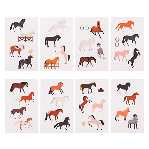 24 Sheets Horses Temporary Tattoos, Horses Birthday Decorations Party Favors