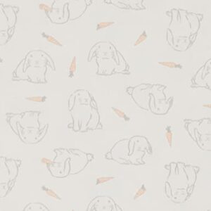 Amazon Essentials Baby Swaddle Blankets One Size, 3-Pack Grey Bunnies,