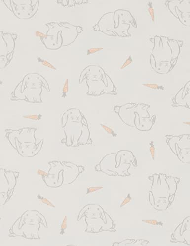 Amazon Essentials Baby Swaddle Blankets One Size, 3-Pack Grey Bunnies,