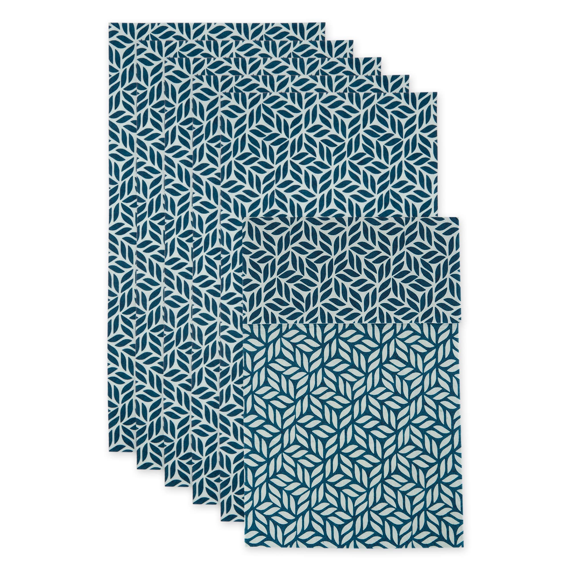 DII Fridge Liner Collection Non-Adhesive, Cut to Fit, 12x24, Nautical Blue Abstract Leaf, 6 Piece