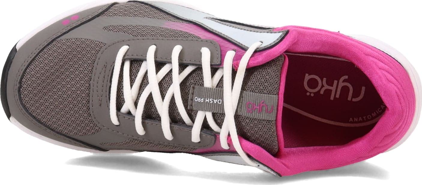 Ryka Women's Dash Pro Walking Shoe Grey/Pink 9 M