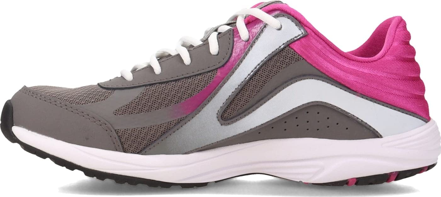 Ryka Women's Dash Pro Walking Shoe Grey/Pink 9 M